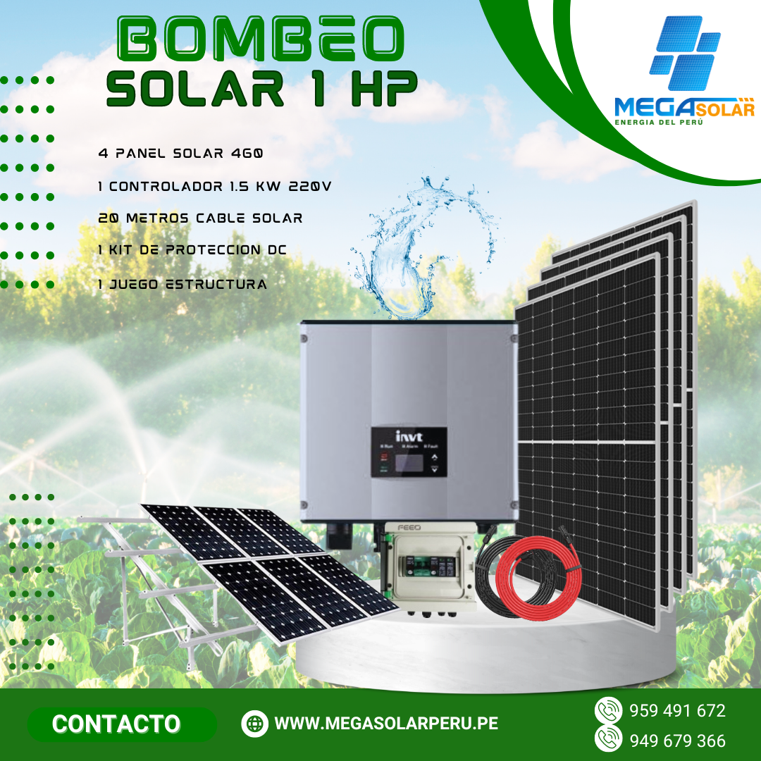 KITS BOMBEO SOLAR 1HP 220V – MEGA SOLAR PERU